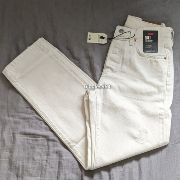 Levi's | Jeans | Levis 5 Crop Jeans In Ecru Booper Off White | Poshmark